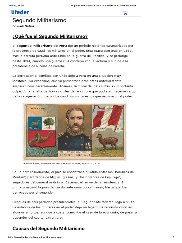 Segundo Militarismo en Perú: Causas y Consecuencias | PDF | Perú ...