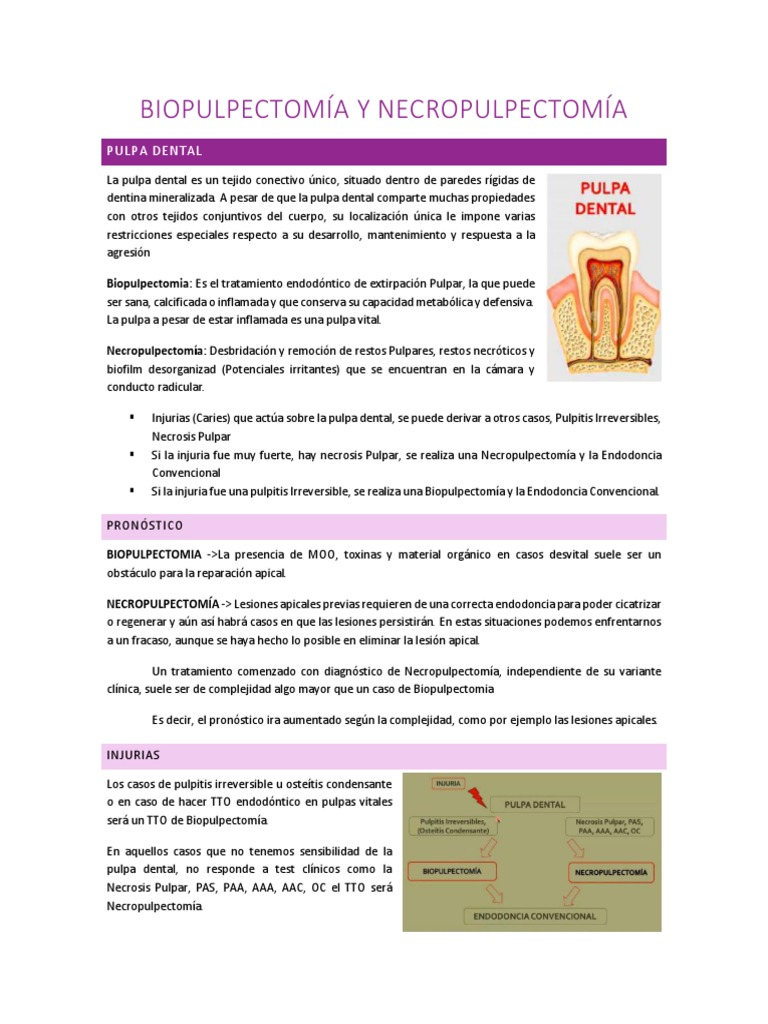 Clase 9 Biopulpectomía y Necropulpectomía | PDF | Boca | Especialidades ...
