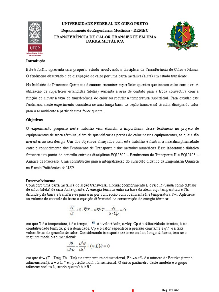 Transferência de Calor em Barra Metálica | PDF | Calor | Transferência ...
