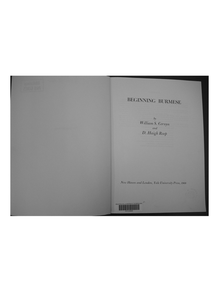Cornyn William S., Roop D. - Haigh. Beginning Burmese | PDF