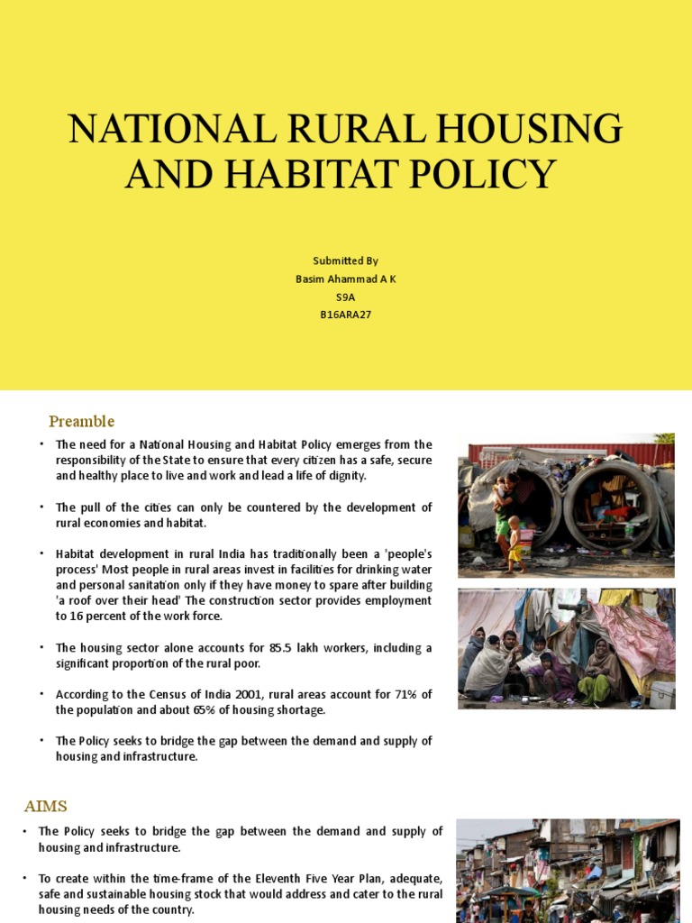 National Rural Housing and Habitat Policy | PDF | Infrastructure ...