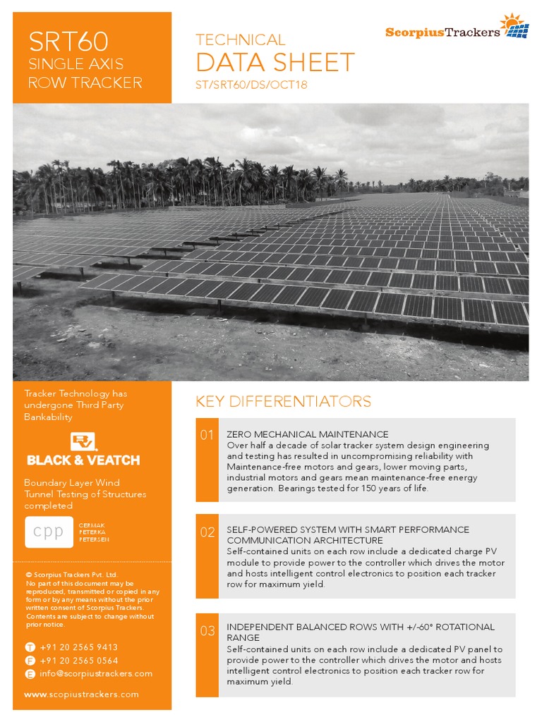 Scorpius SRT 60 ROW Tracker Datasheet | Download Free PDF | Wound | Physical Quantities