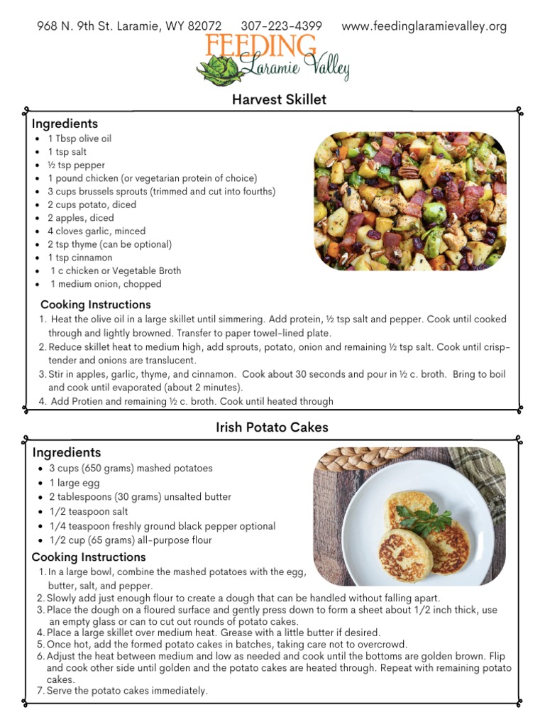 Harvest Skillet & Irish Potato Cakes Flyer | PDF