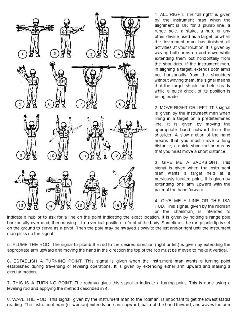 Surveying Hand Signals | PDF