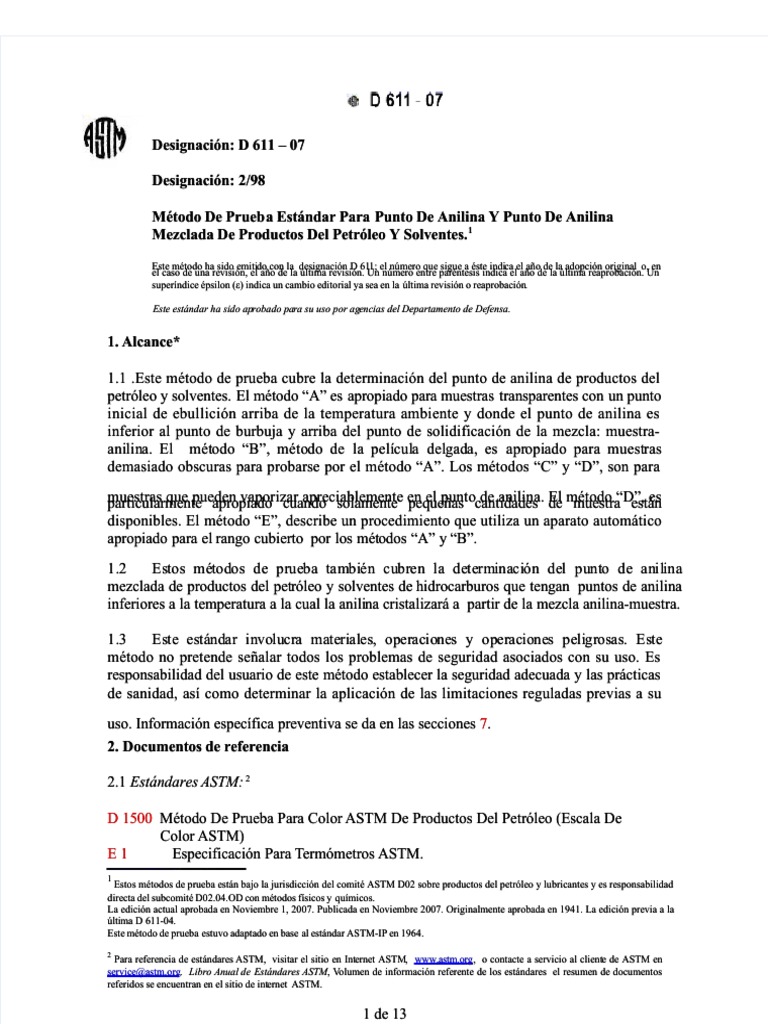 PDF Astm d611 07 Traducido - Compress | PDF