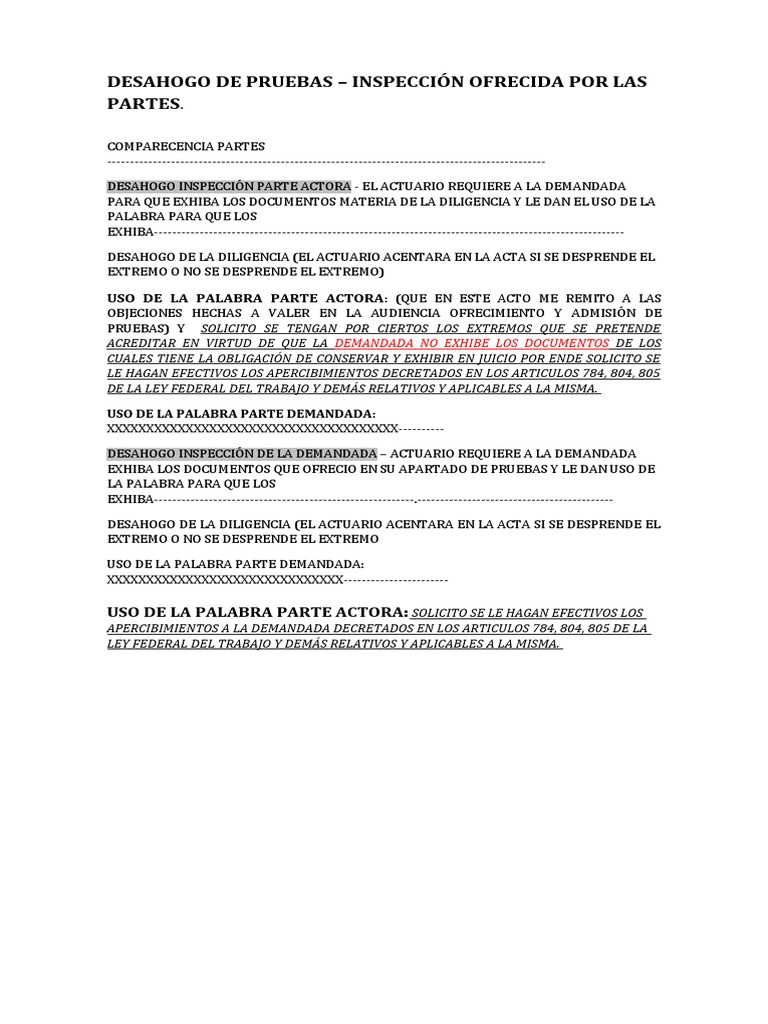 Desahogo de Pruebas | PDF Desahogo de Pruebas | PDF