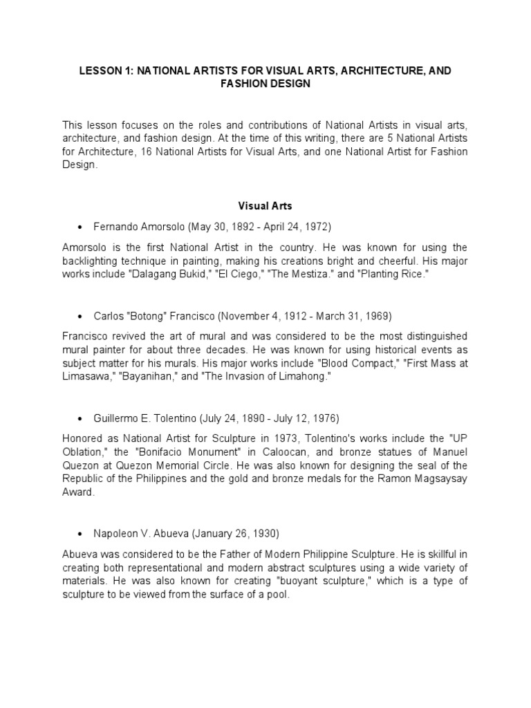 National Artists | PDF