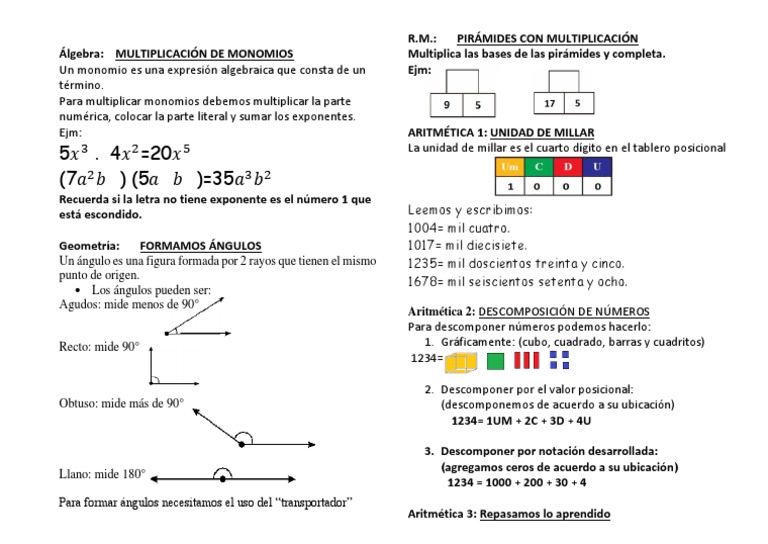 CLASES 4to Bimestre | PDF | Multiplicación | Aritmética