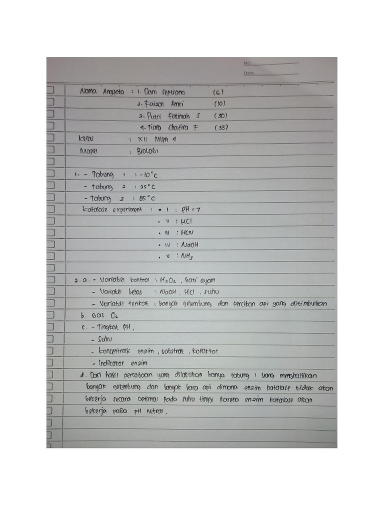 LKPD Enzim Katalase | PDF