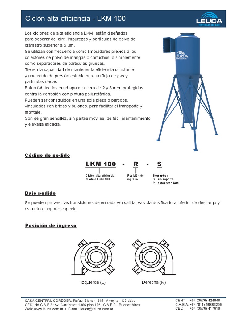 Ciclon LKM100 - Hoja Tecnica | PDF