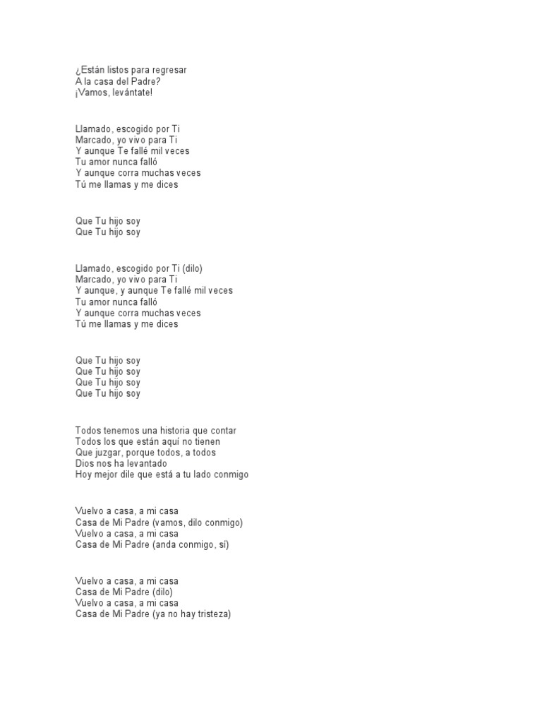 Tu Hijo Soy Letra | PDF