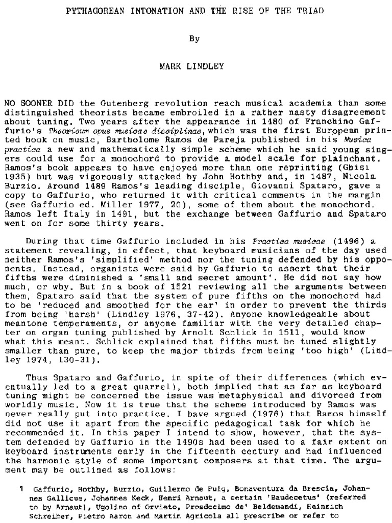 Pythagorean Intonation and The Rise of T | PDF