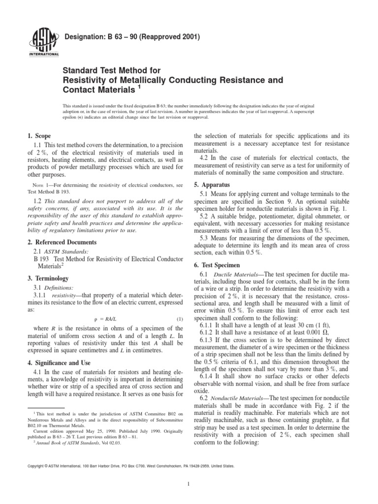 B 63 90 R01 Qjyz PDF Density Electrical Resistivity And