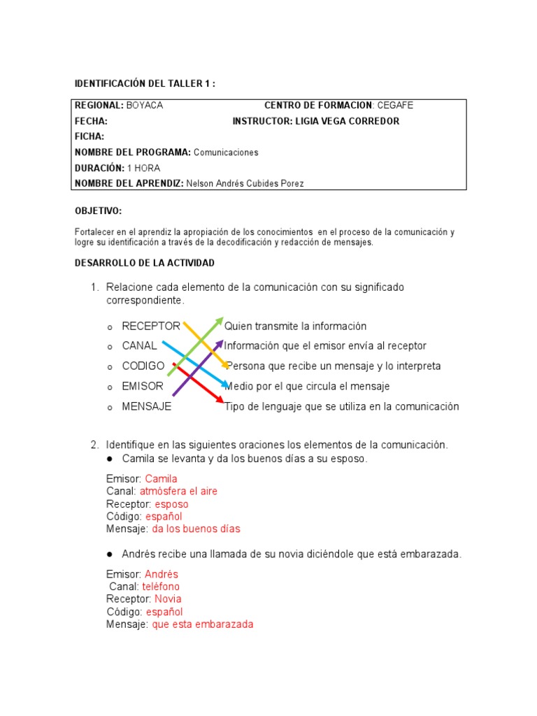Taller 1decodificar Mensajes Por Nelson Andres Cubides Porez MTO | PDF ...