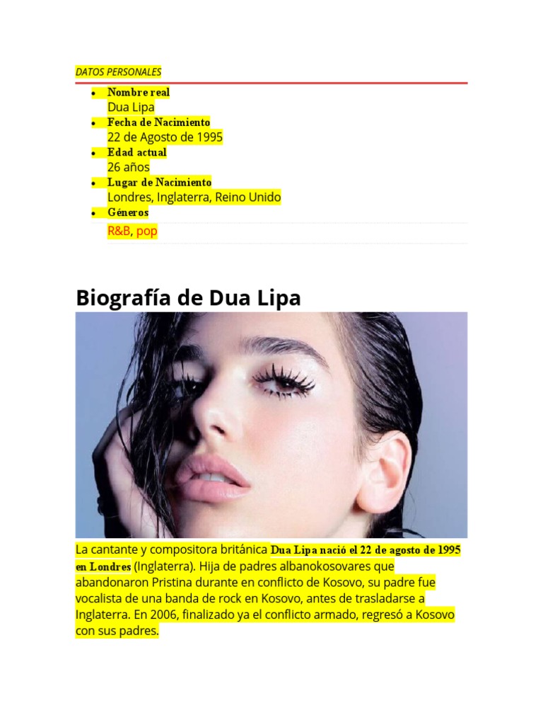 Dua Lipa | PDF | Industria de la música
