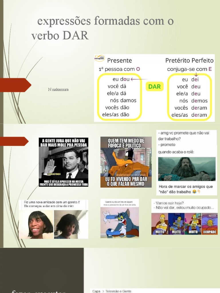 Usos Do Verbo Dar | PDF