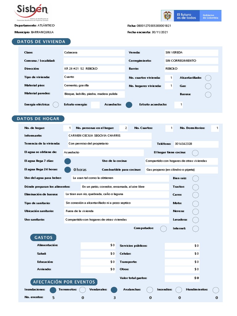 Descargar Ficha Sisben | PDF