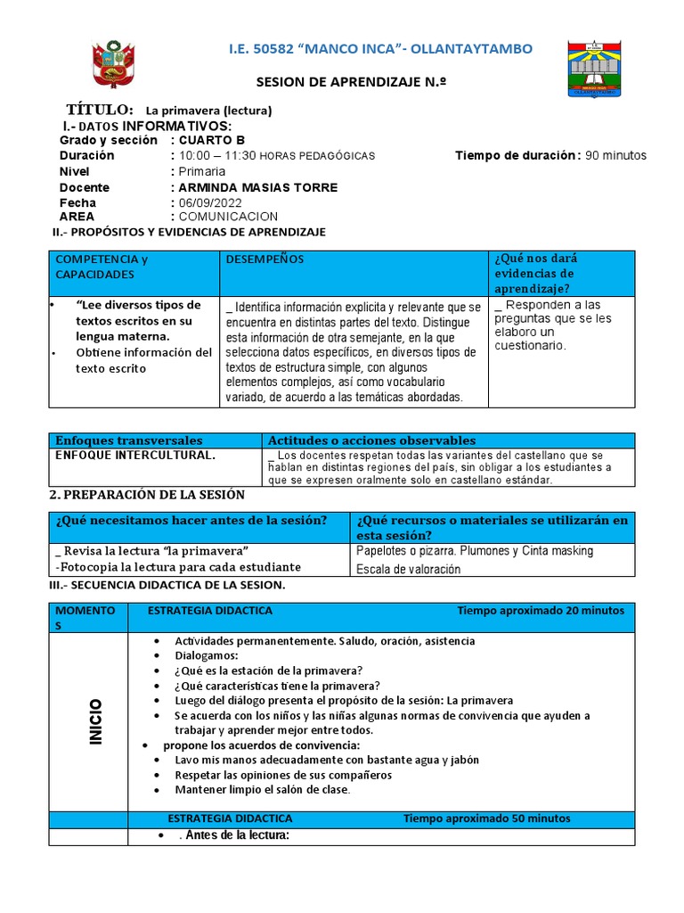 Sesion de Comunicacion 06-10-22 | PDF | Aprendizaje | Modificación de comportamiento