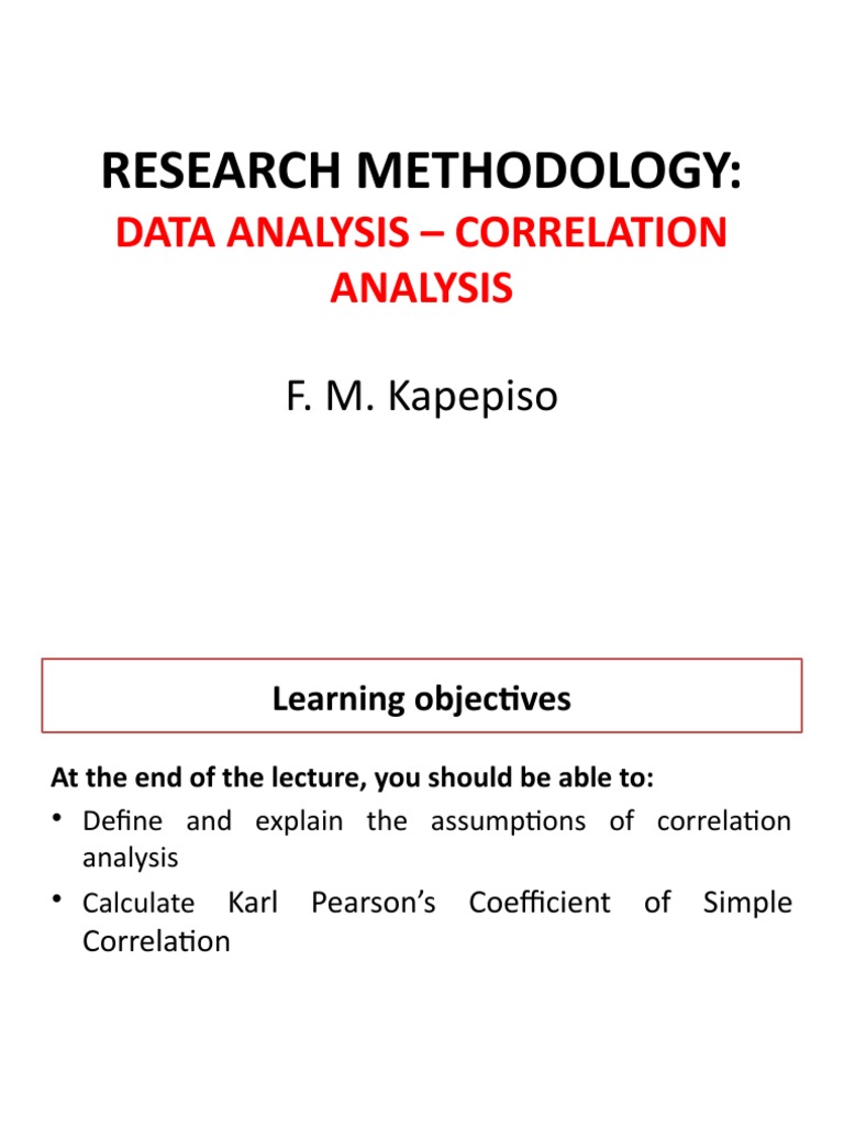 Correlation Analysis in Research Methodology | PDF | Statistical Theory ...