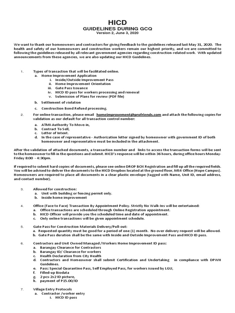HICD GUIDELINES and Certificate | PDF | Common Cold