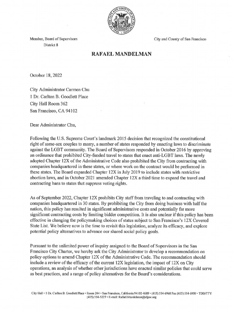 Mandelman - Chapter 12X LOI 10182022 | PDF