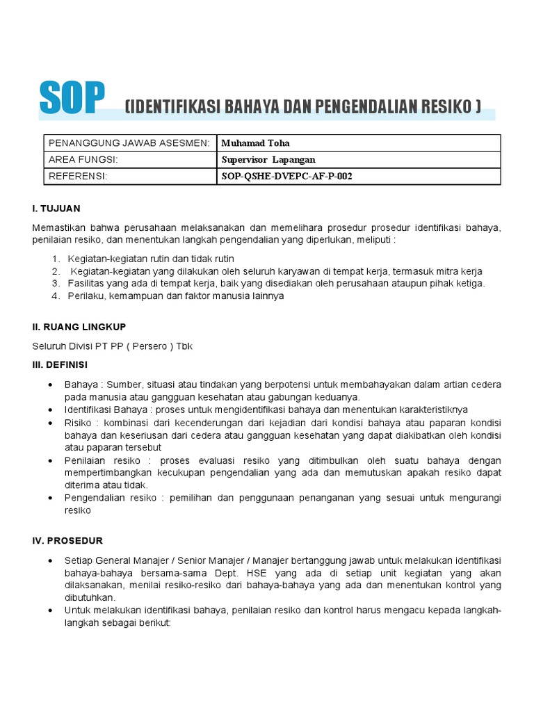 FR. SOP IBPR - M Toha | PDF