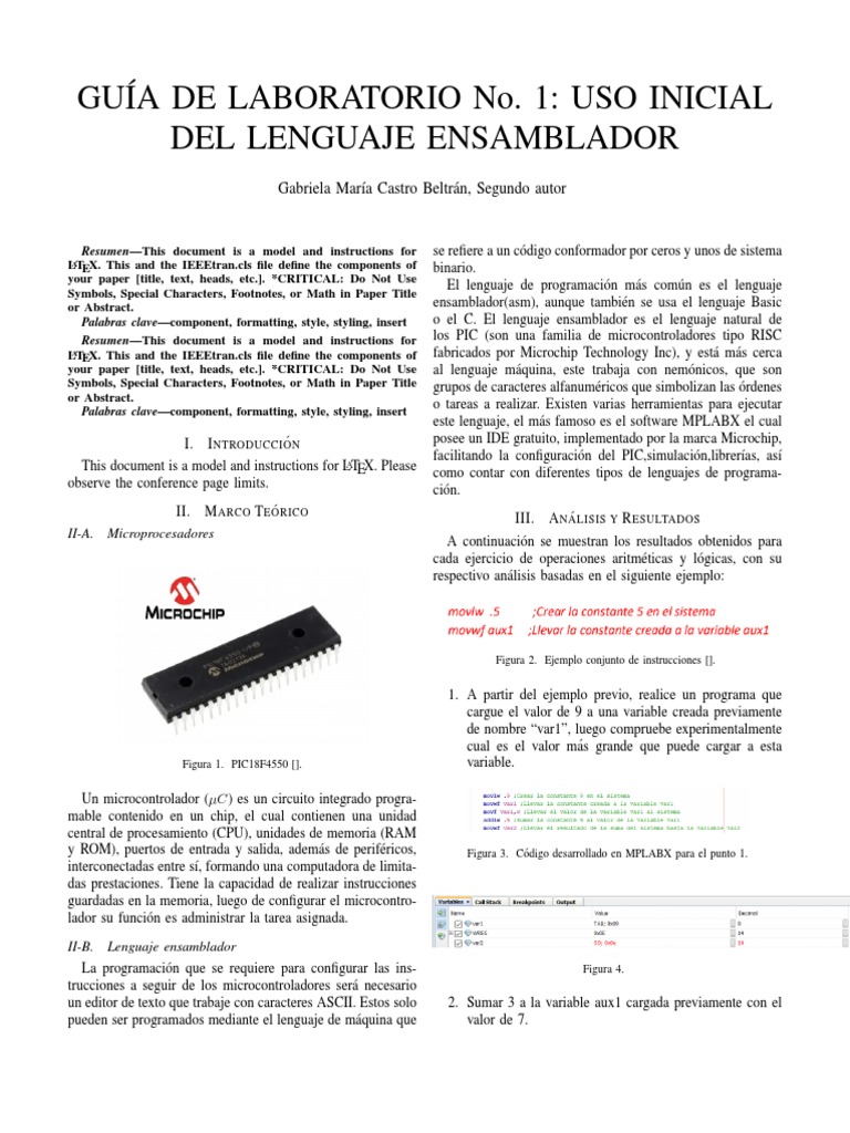 Laboratorio1 Micros | PDF | Microcontrolador | Hardware de la computadora