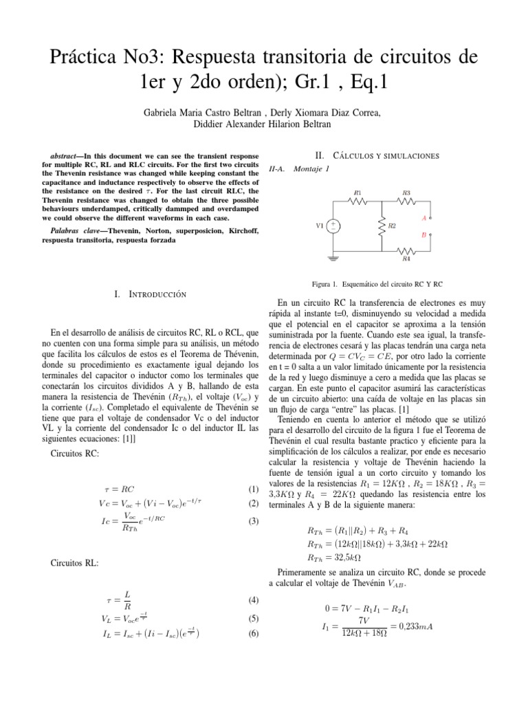 Lab03 Circuitos | PDF | Inductor | Resistencia Eléctrica y Conductancia