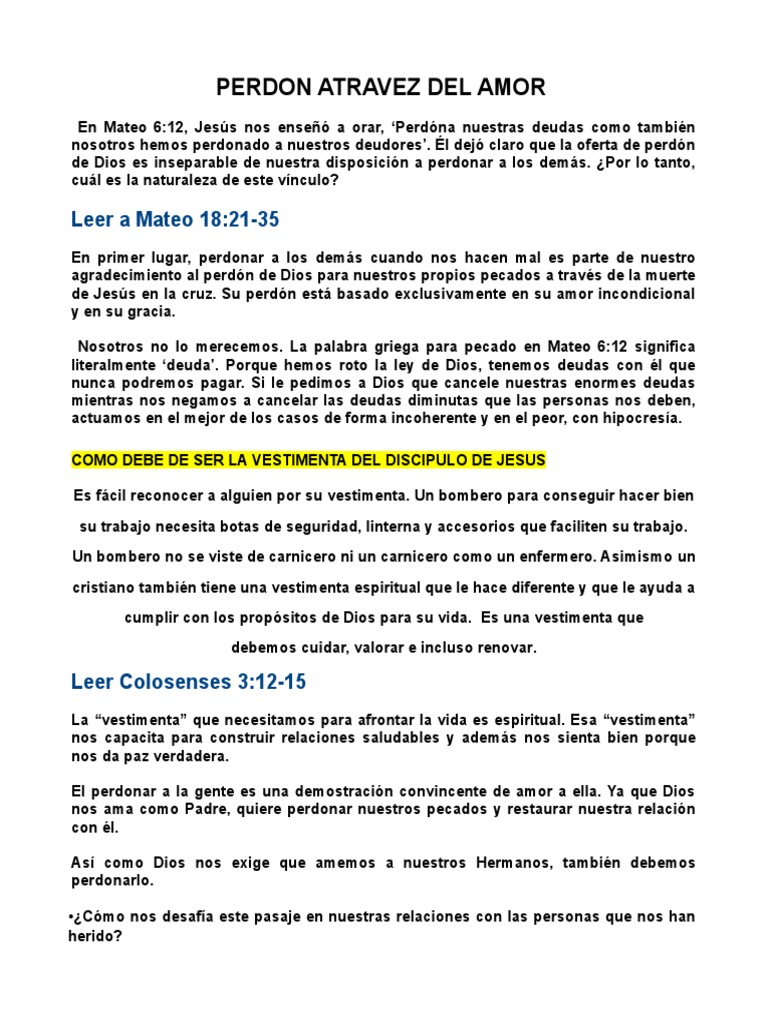 Tema Del Perdon Viernes | PDF | Perdón | Pecado