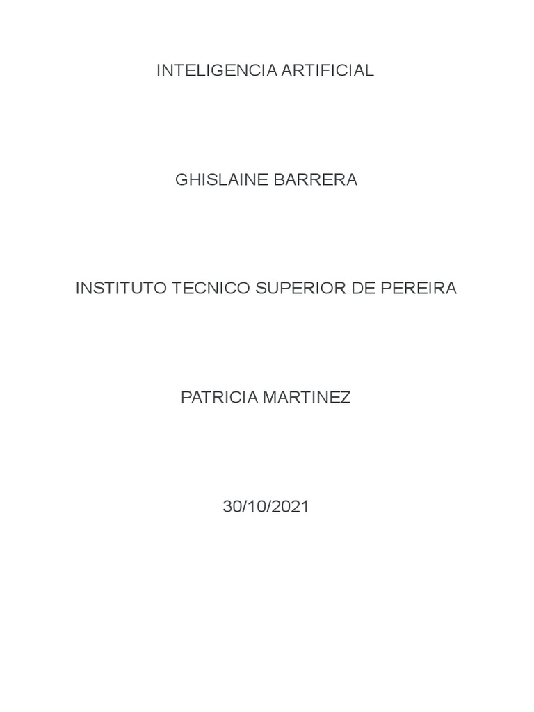 Ensayo Inteligencia Artificial | PDF | Inteligencia artificial | Inteligencia (IA) y semántica