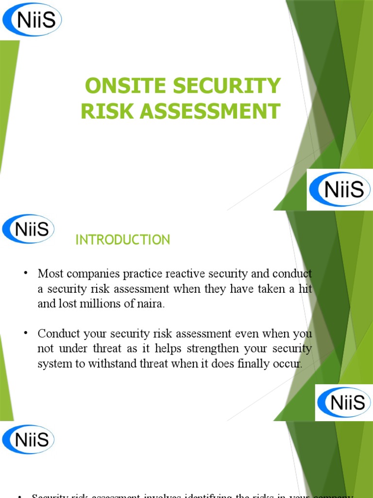Onsite Security Risk Assessment: Evaluating Vulnerabilities and ...