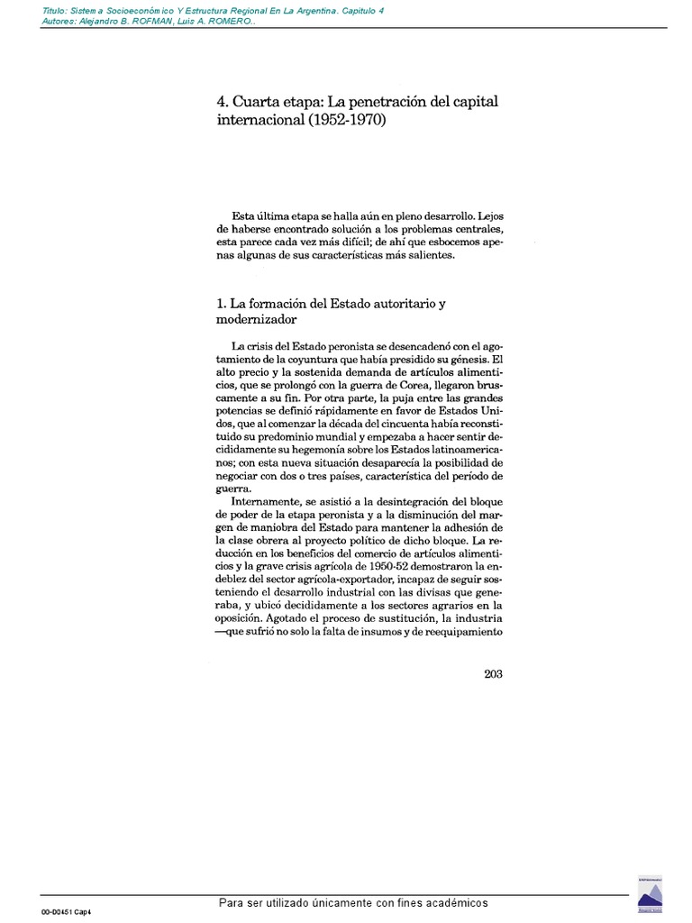 Cuarta Etapa Historia Economica Argentina | PDF