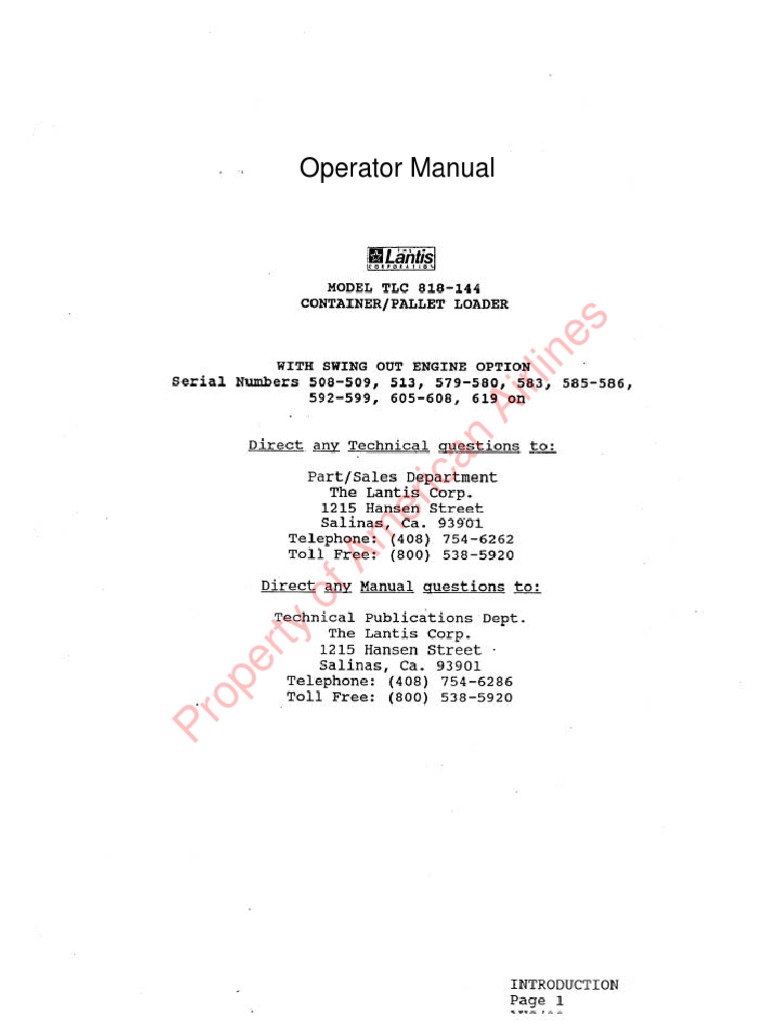 Operator Instructions for the TLC 818-144SO Container/Pallet Loader: Drive Mode Controls ...