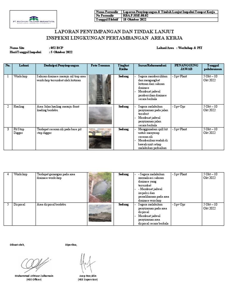 SK 06b. Inspeksi Lingkungan | PDF