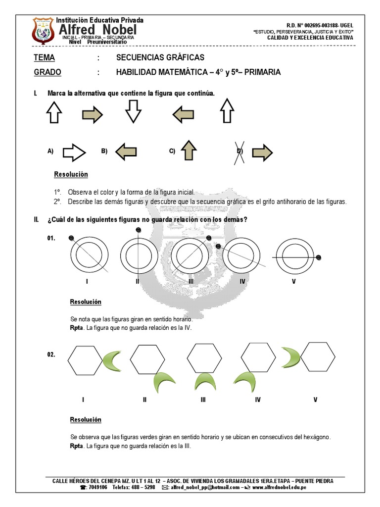 Secuencias Gráficas para 4° y 5° Primaria | PDF