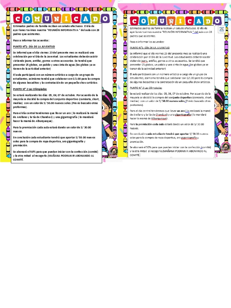 Comunicado Olimpiadas | PDF