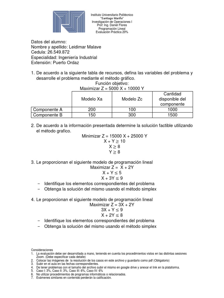 Unidad II - Programación Lineal | PDF | Programación lineal ...