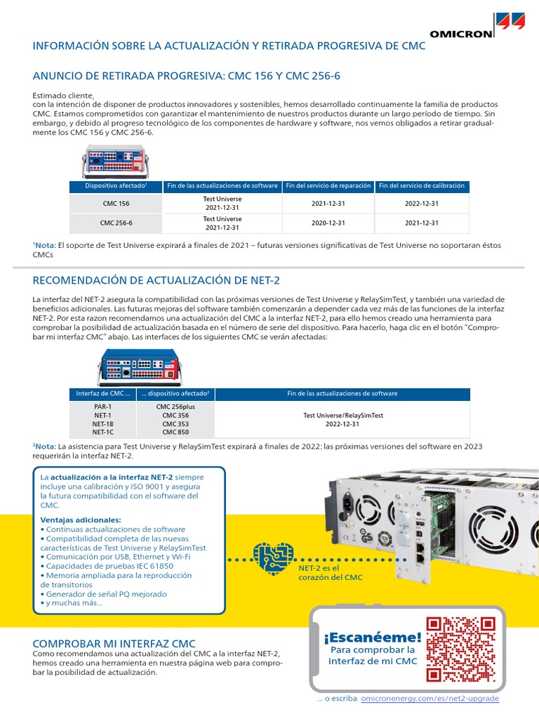 CMC Upgrade and Phase Out Information ESP | PDF | Software | Edad de ...
