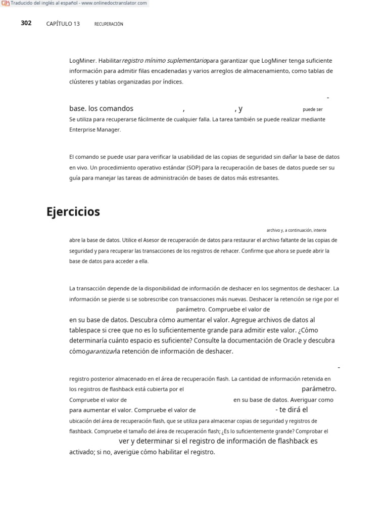 Recuperación de Bases de Datos en Oracle | PDF | Apoyo | Bases de datos
