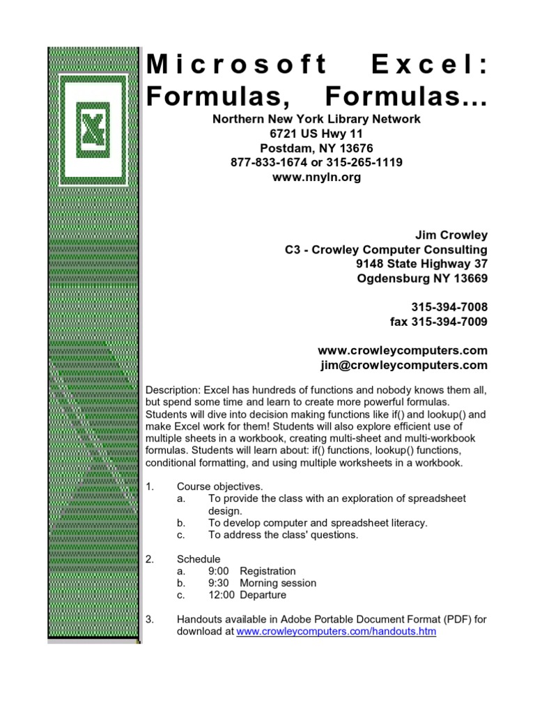 Formulas Outline | PDF