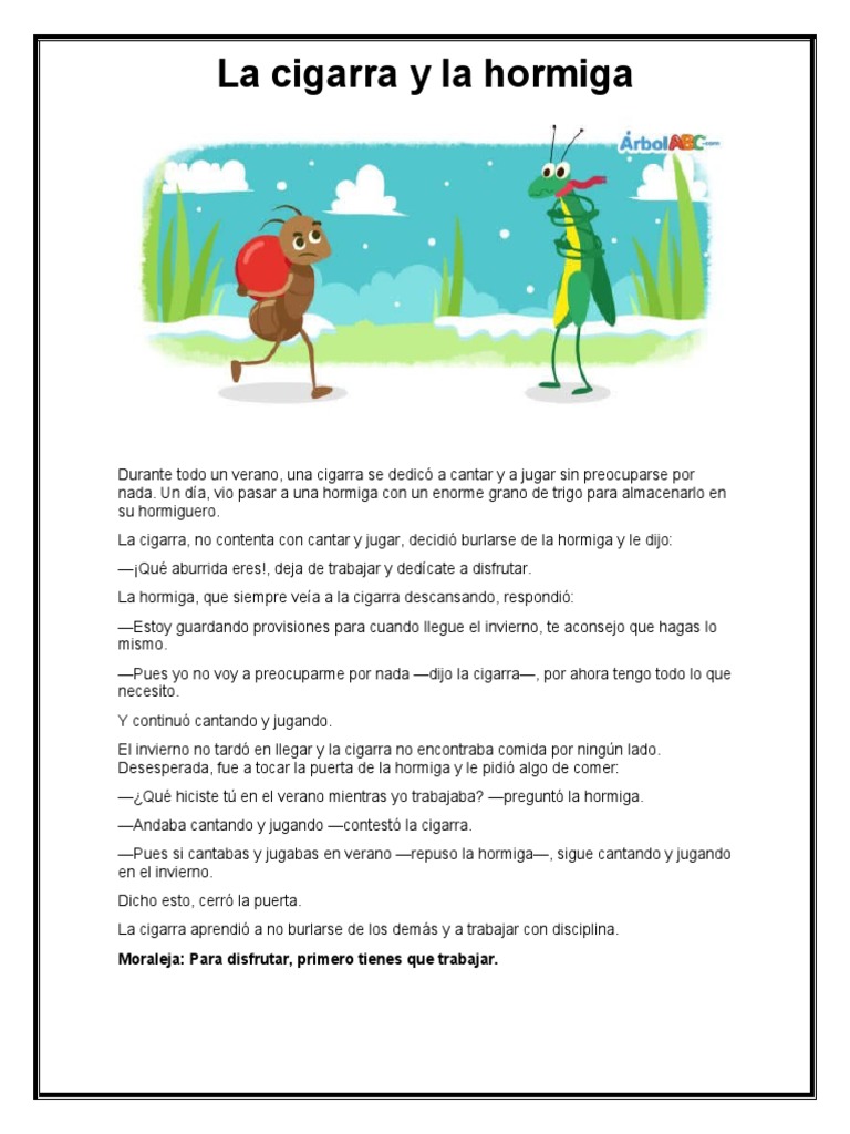 La Cigarra y La Hormiga | PDF
