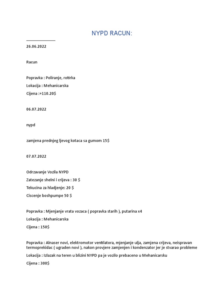 Ugovor o Placanju Racuna | PDF