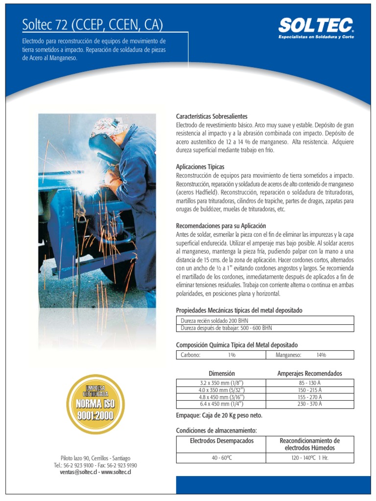 Soltec 72 | Descargar gratis PDF | Soldadura | Construcción