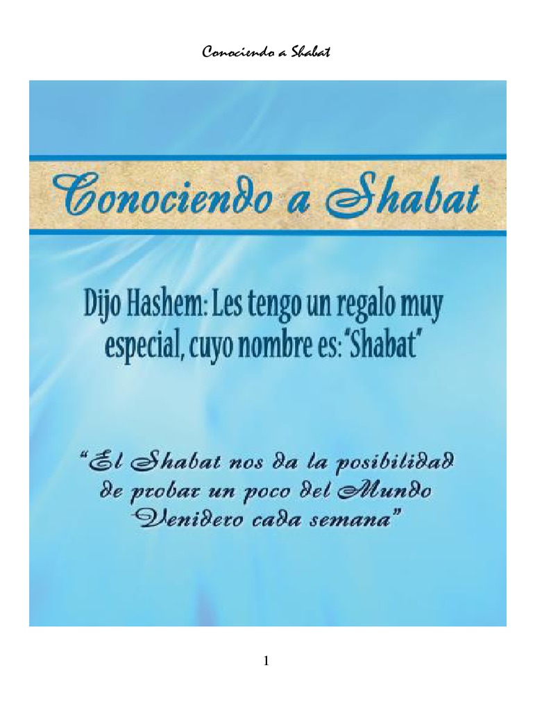 La Esencia y Significado del Shabat | PDF | Shabat | Judios y judaísmo