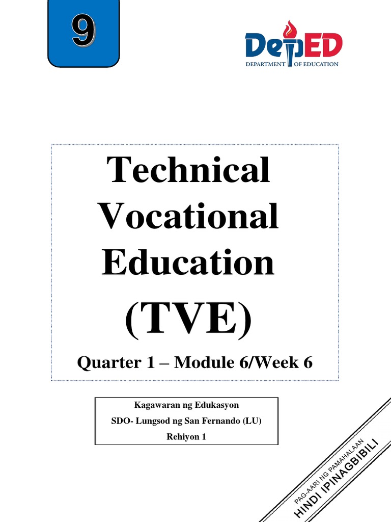 Grade 8-TLE-Q1 Module 6 TechVoc TD | PDF | Massage | Learning