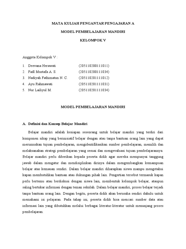Resume Mata Kuliah Pengantar Pengajaran A Kelompok V | PDF