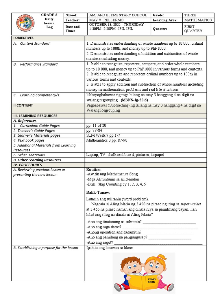 Cot-1 DLL - Math (Q1-Sy2022-2023) | PDF