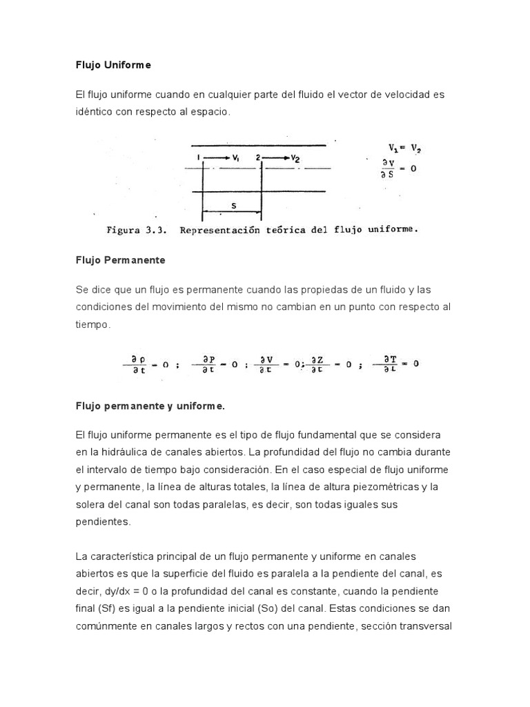 Flujo Uniforme y Permanente | PDF | Canal | Velocidad