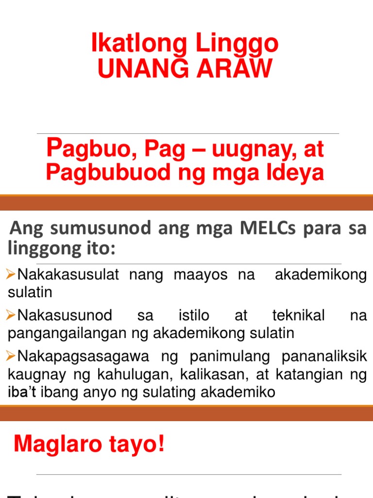 Ikatlong Linggo FSPL Akademik | PDF