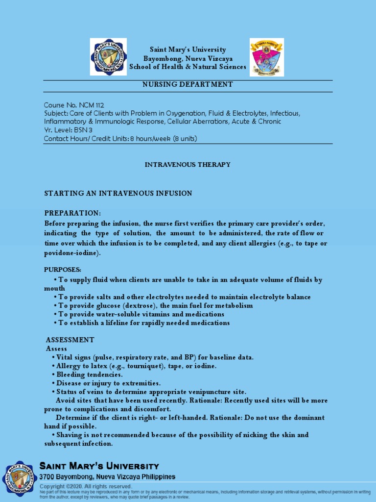 Ivt Procedure With Rationale | PDF | Intravenous Therapy | Vein